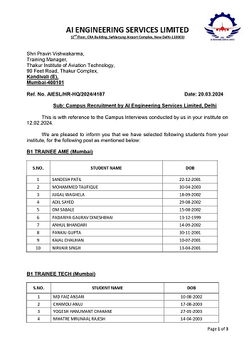 TIAT-Thakur Institute of Aviation Technology